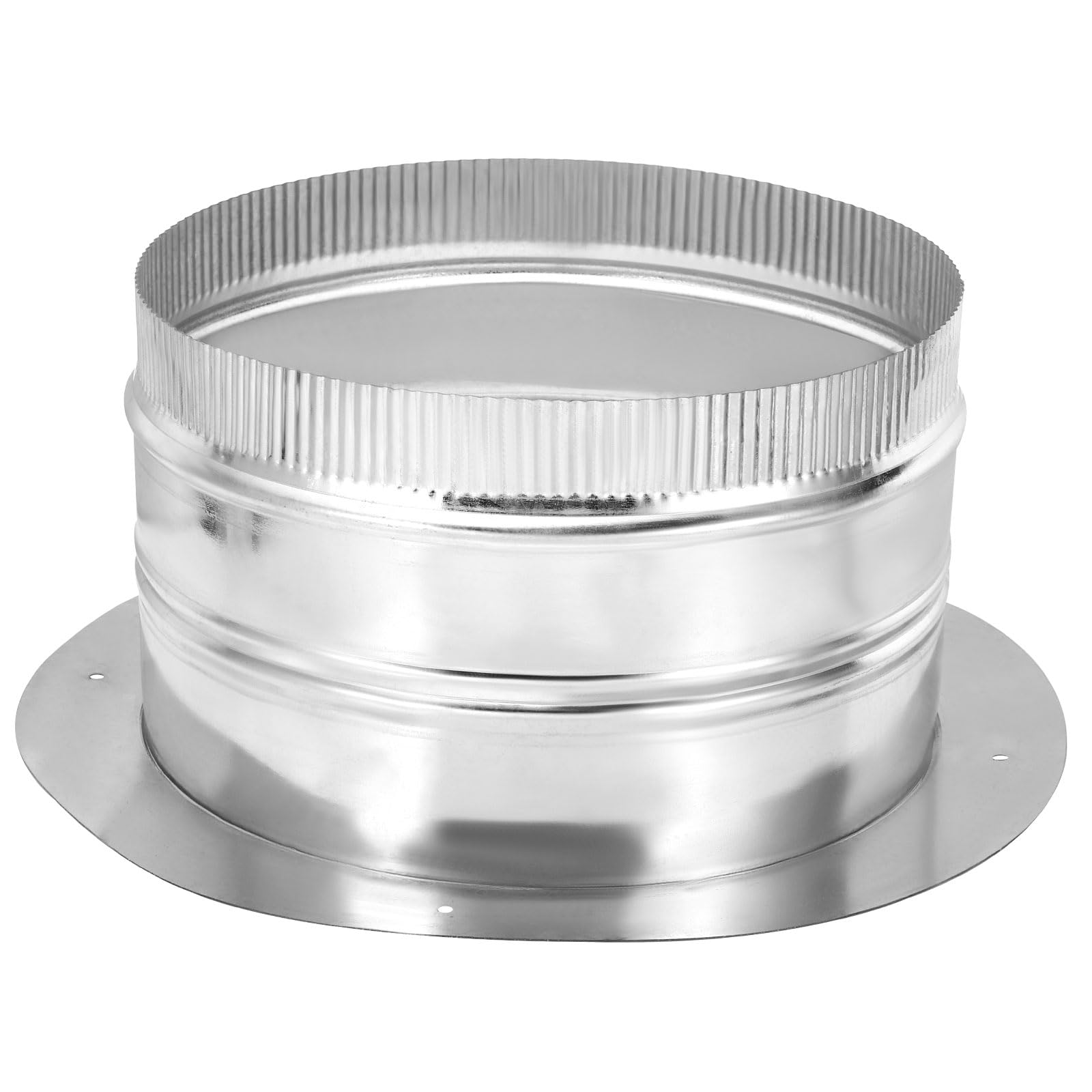 PATIKIL 10" Round Duct Collar, Galvanized Duct Connector Flange Pipe ...