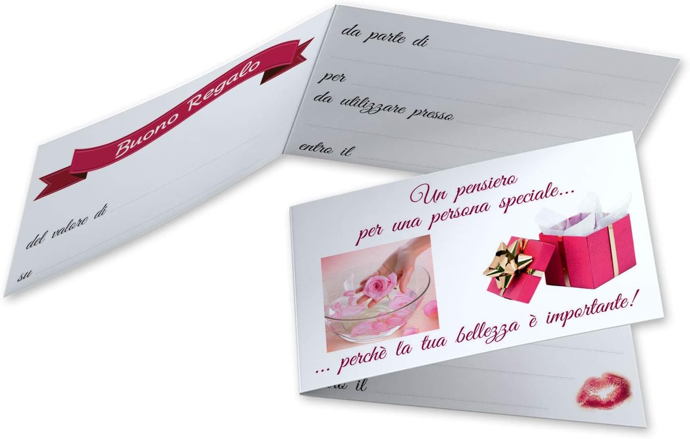 Buoni regalo per centro estetico, gift card, buoni omaggio pieghevoli ...