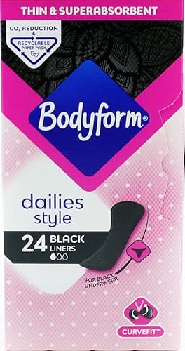 Bodyform Dailies Style 28 Black Liners Multipack Bundle 2 Pack (56 ...