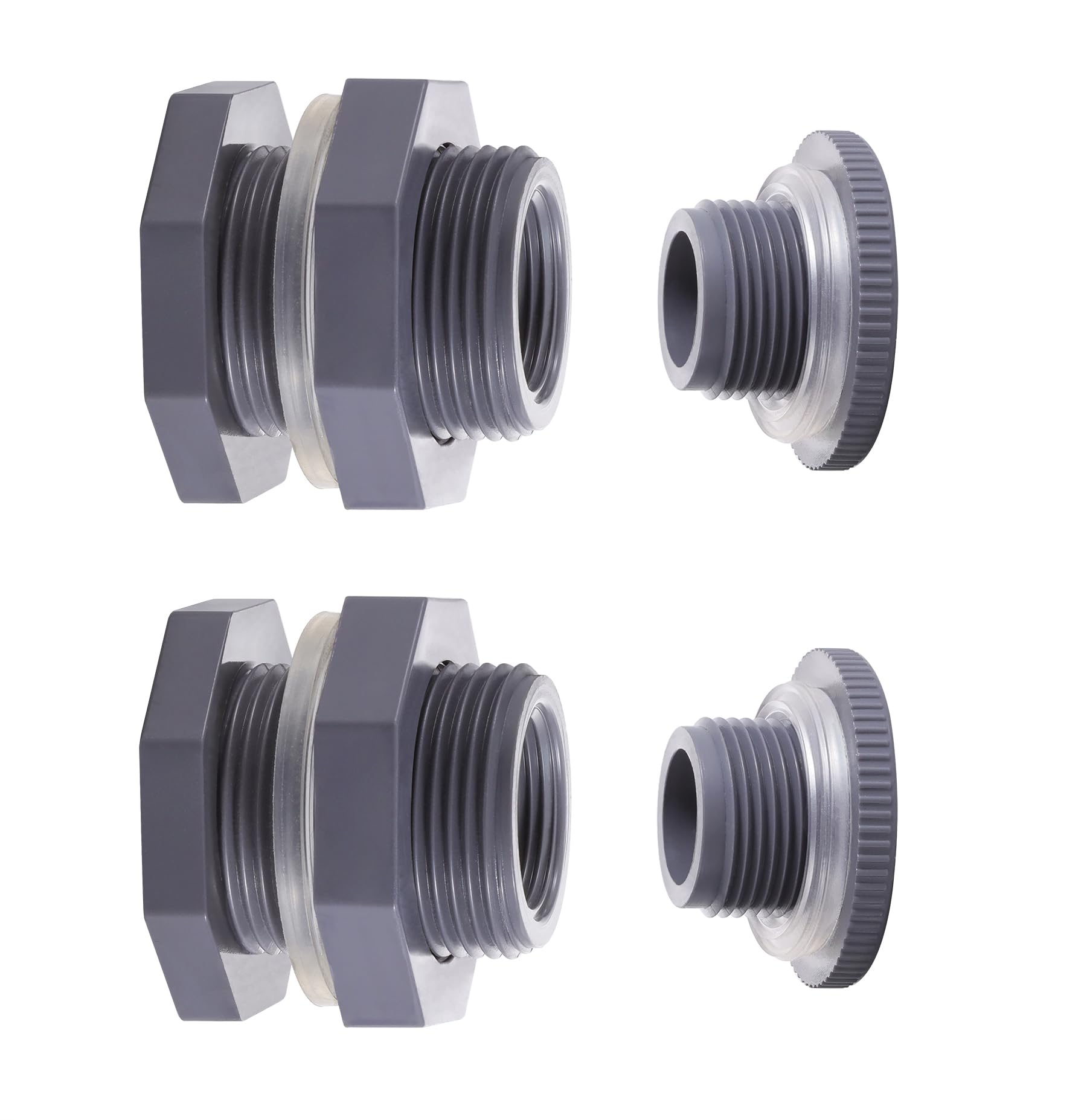 Carvedexquisitely 2 Pack 3/4 Inch Female PVC Bulkhead Fitting with Plug ...