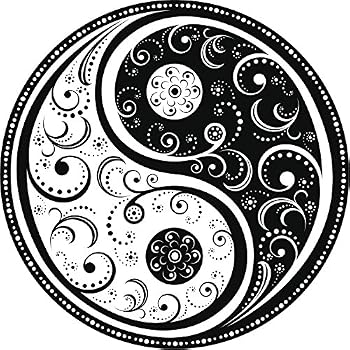 Amazon.com: Divine Designs Sunflower Daisy Ying Yang Icon Vinyl Decal ...