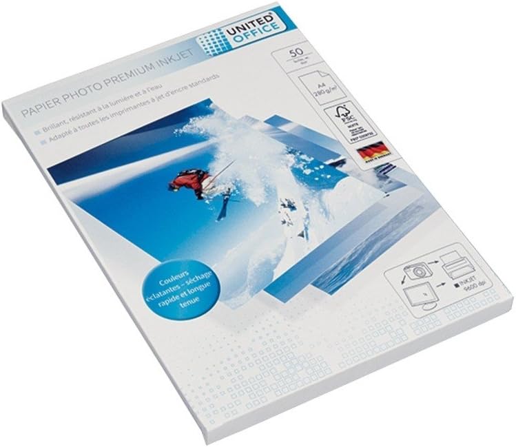 Lot de 50 feuilles de papier photo A4 PREMIUM Jet d'Encre • Très ...