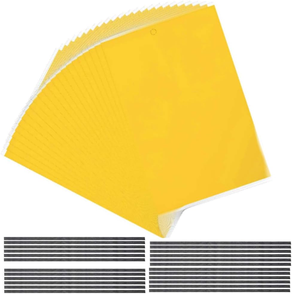 30 Sheets Yellow Plant Fly Catchers Fly Paper Stickers 20 * 15cm Dual ...