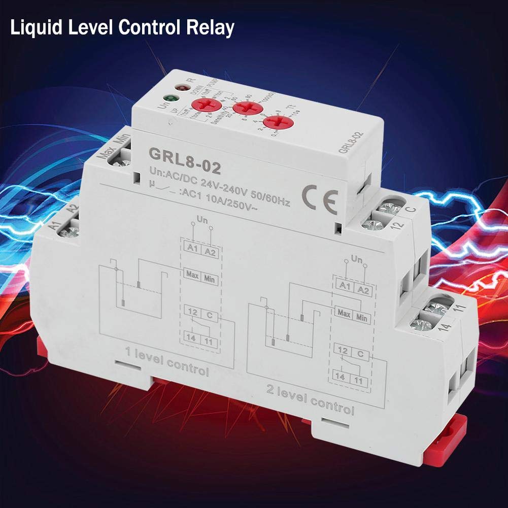 Liquid Level Control Relay GRL8-02 Pool Tank Water Level Controller ...