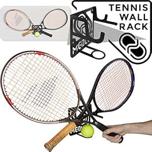 Amazon.com : Tennis racket storage rack wall mount (100% Steel) (Black ...