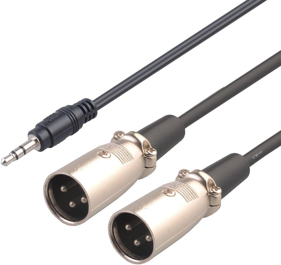 Amazon.com: BATIGE 3.5mm Male Plug to 2 Dual XLR Male Plug Converter ...