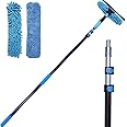 Amazon.com: 20 Ft+ Reach 2 in 1 Window Squeegee Duster with 5-to-12 Foot Extension Pole, Cleaner ...
