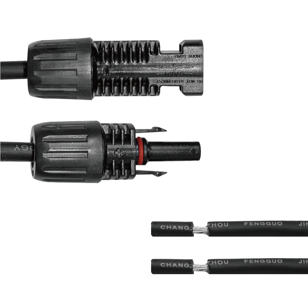 Renogy® One Pair of 10ft 10AWG Adaptor Kit Solar Cable PV with MC4 ...