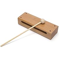 Amazon.com: Wood Block Musical Instrument with Mallet Solid Hardwood ...