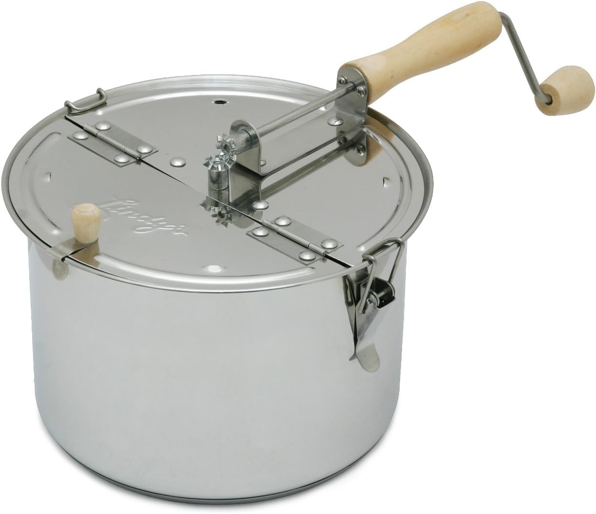 Amazon.com: NUTRIHOME Stainless Steel Stove Top Popcorn Popper, 6-Quart ...