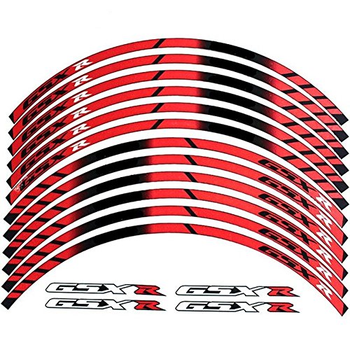 Red 10 X Custom Rim Decals Wheel Reflective Stickers Stripes for Suzuki ...
