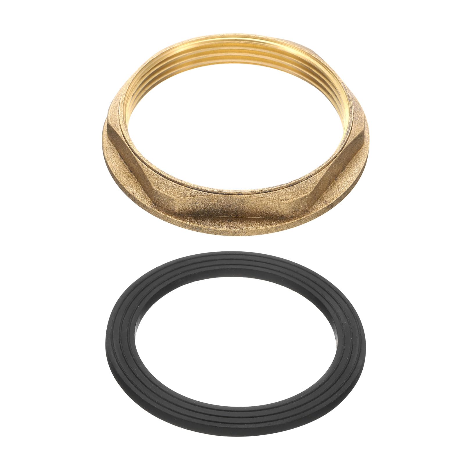 uxcell Brass Lock Nuts Pipe Fitting, 2 Inch BSP Female Hex Locknut ...