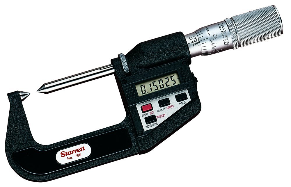 Starrett 210AP Screw Thread Comparator Micrometer Plain Thimble 0.001 ...