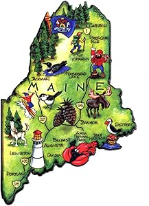 Amazon.com: Maine Artwood State Magnet Collectible Souvenir by Classic ...