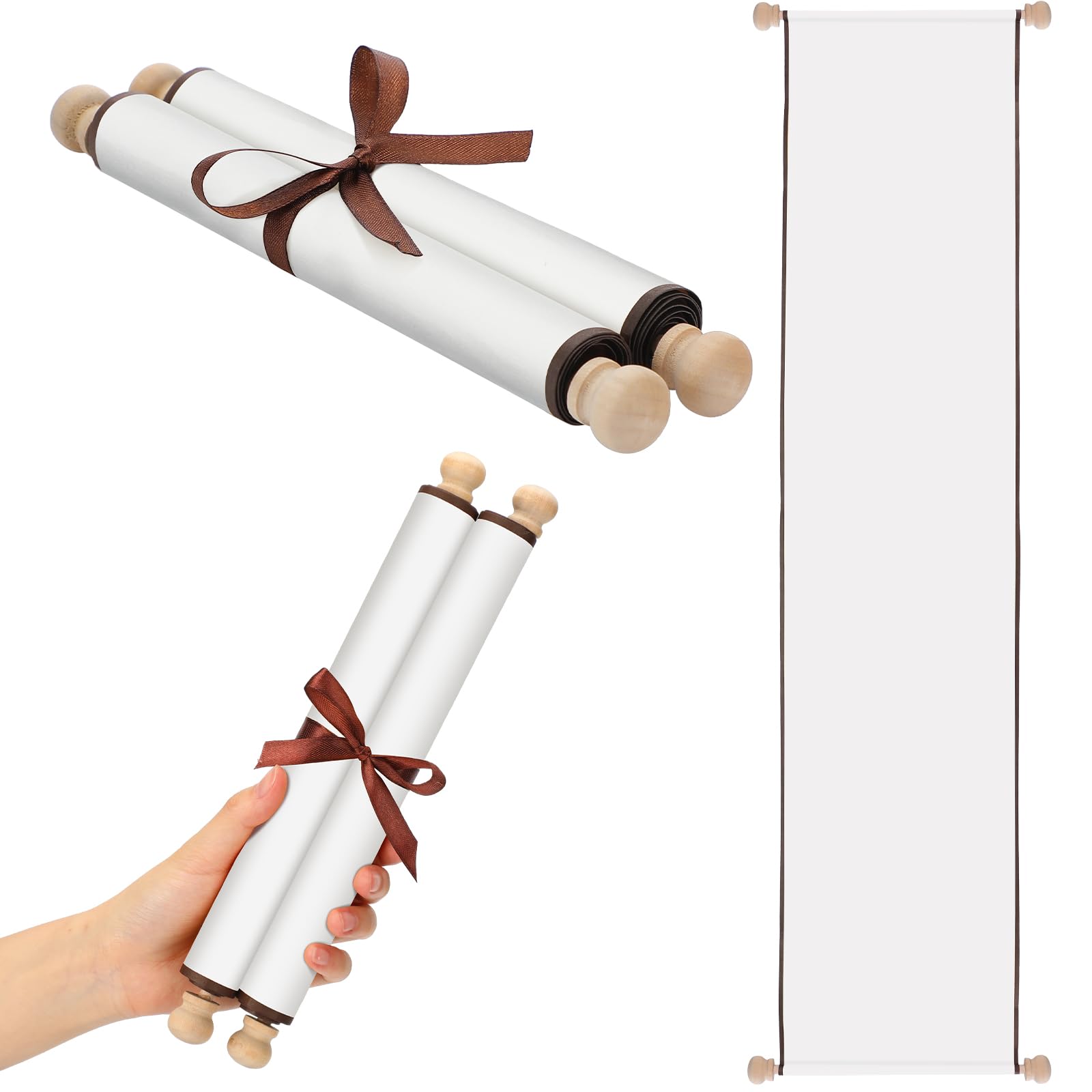Epakh 1 Pcs Blank Scroll Paper with Wood Rods for Naughty or Nice List ...