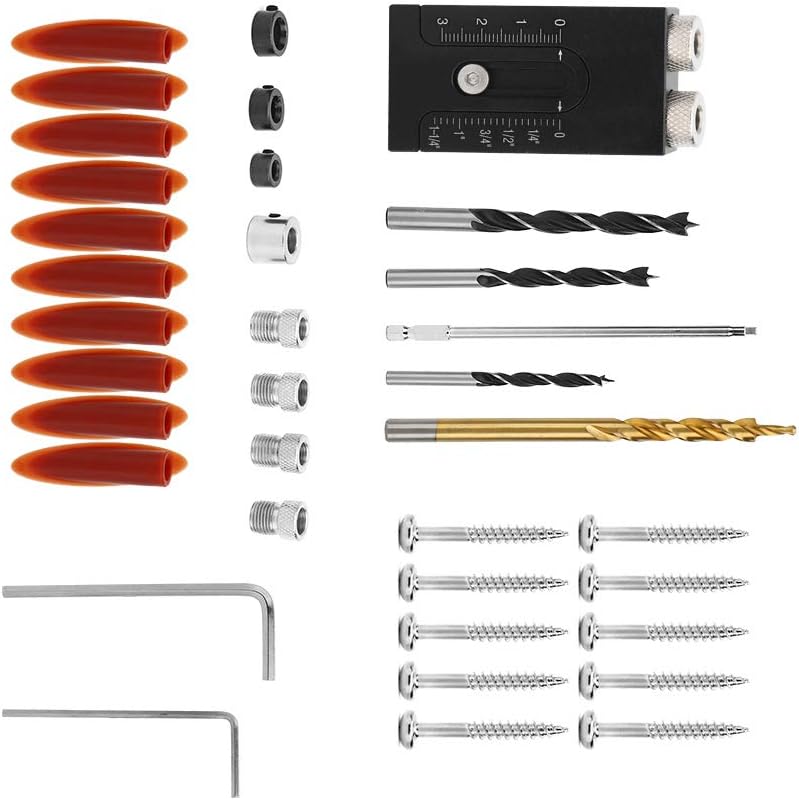 Nikou Pocket Hole Jig Kit-Pocket Hole Jig Kit Diagonal Drill Locator ...