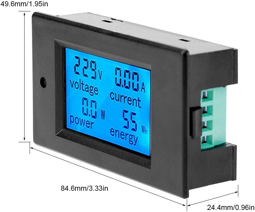 Voltmeter Ammeter Display, 100A AC 80~260V Digital Power Meter Monitor ...