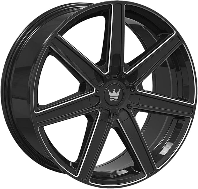 Mazzi Wheels 376-22809B Laguna 376 Gloss Black/Milled 22X8.5 5-112/5 ...