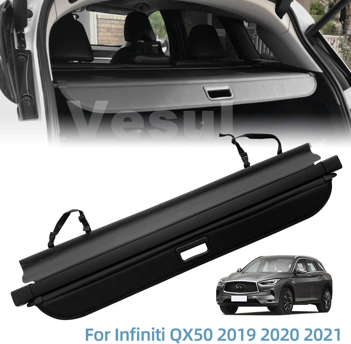 Amazon.com: Vesul Retractable Rear Trunk Cargo Cover Fit for Infiniti ...