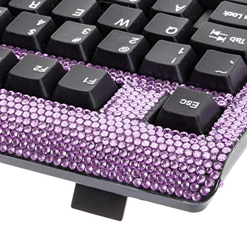 Purple Lilac Crystal Rhinestone USB Computer Keyboard Electronics purple-lilac-crystal-rhinestone-usb-computer-keyboard-electronics