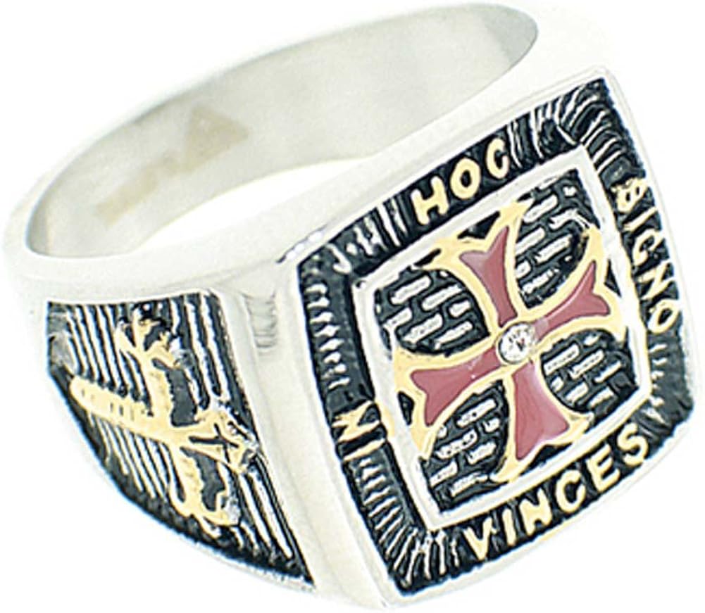 Amazon.com: Knights Templar Freemason Ring - York Rite Knights of ...
