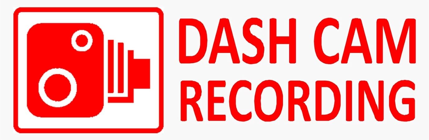 5 x DASH CAM Recording-RED onto CLEAR-30x87mm-Stickers-Vehicle Camera ...