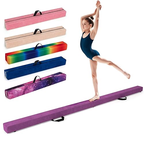 Giantex 7FT Balance Beam, Folding Gymnastics Beam w/Carry Handles, Non ...
