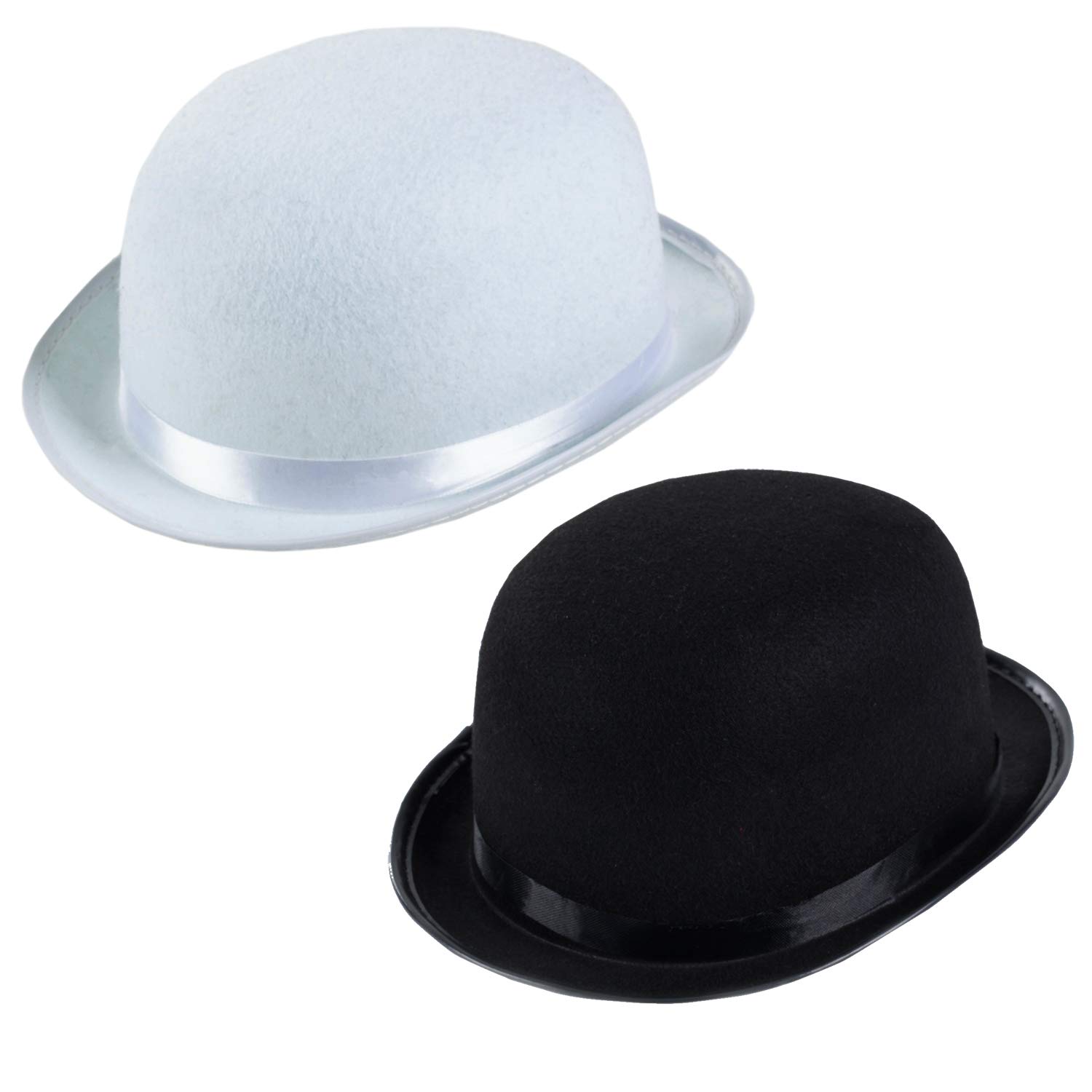 Funny Party Hats Derby Hats - 2 Pack - Black and White Bombin - Bowler ...