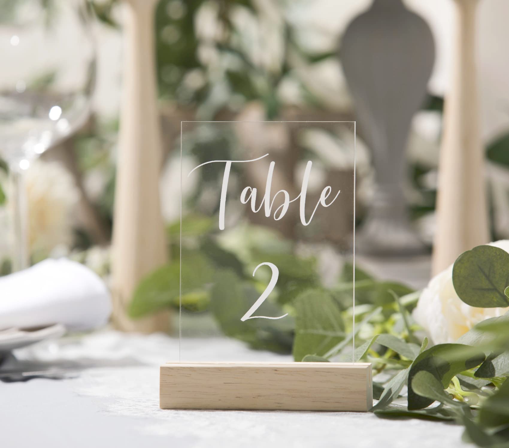 Mua UNIQOOO 20 Pack Modern Sign Holders for Acrylic | Wood Table Number ...