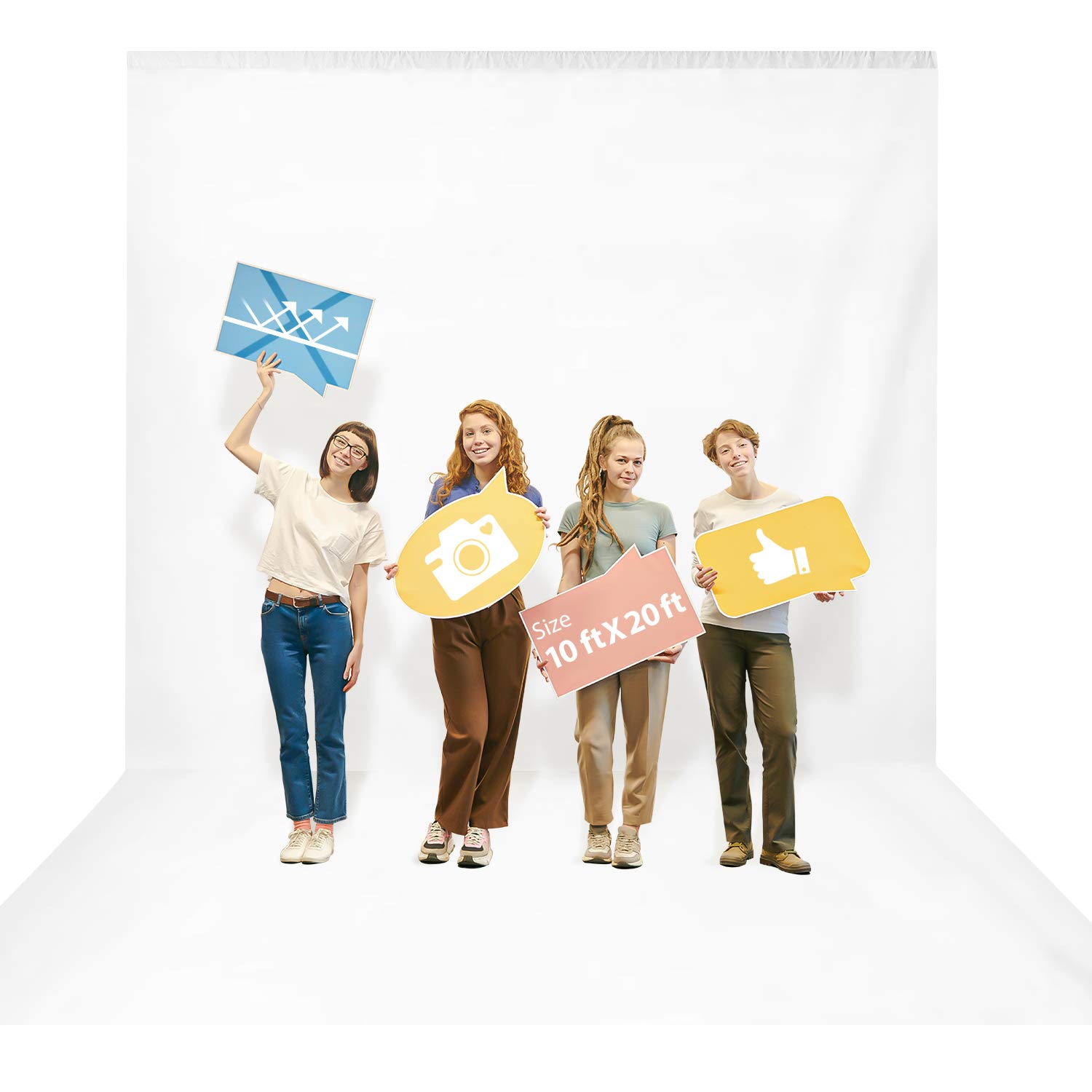 Julius Studio 10 ft. x 20 ft. Large Heavy Duty White Backdrop, Pure ...