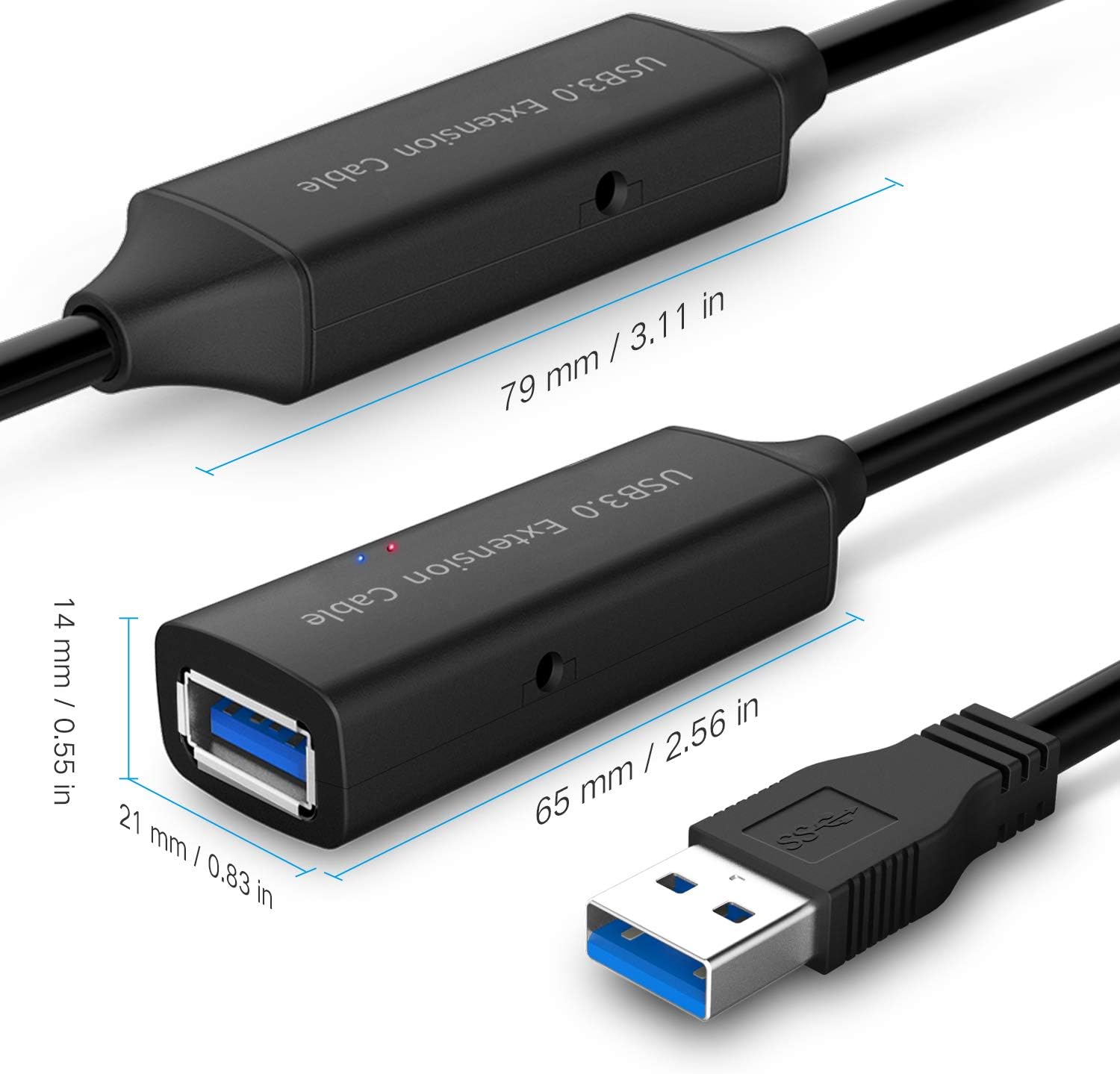 USB 3.0 Extension Cable RSHTECH USB Active Extension Cable Male to ...