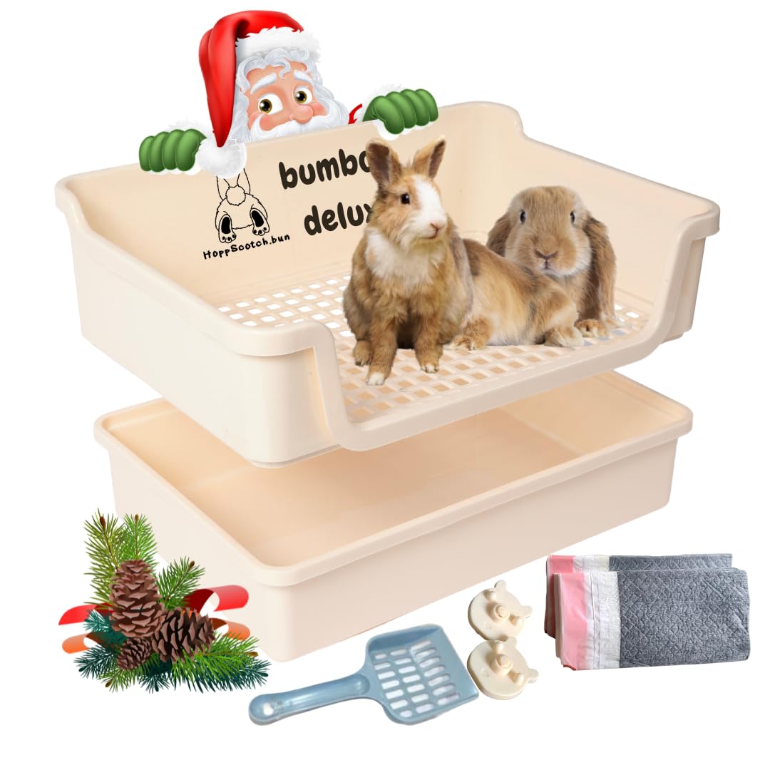 Bumbox Deluxe Rabbit Extra Large Litter Box, Training Rabbit Cage with ...