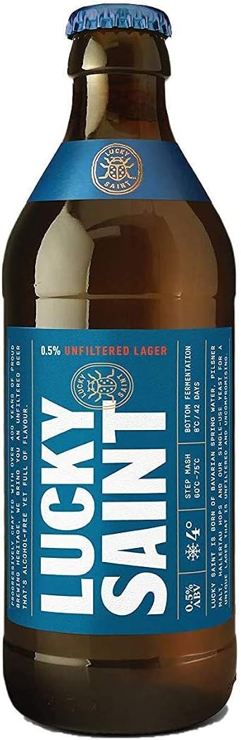 LUCKY SAINT - Alcohol Free Beer - Superior Unfiltered 0.5% ABV Beer ...