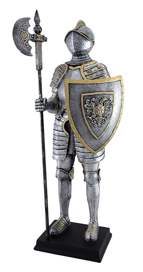 Things2Die4 Medieval Armor Knight With Poleaxe and Shield Statue ...