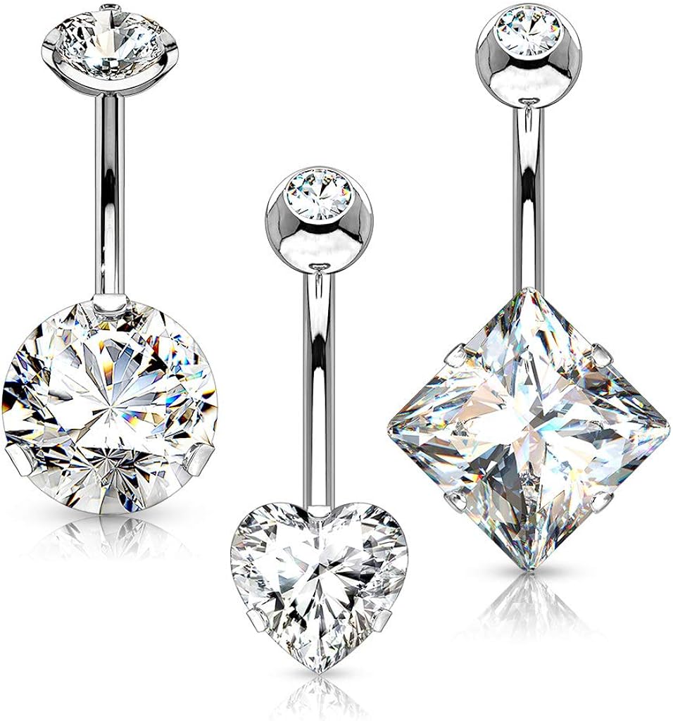 Tata Gisèle - Piercing para ombligo de acero quirúrgico 316 y óxido de ...