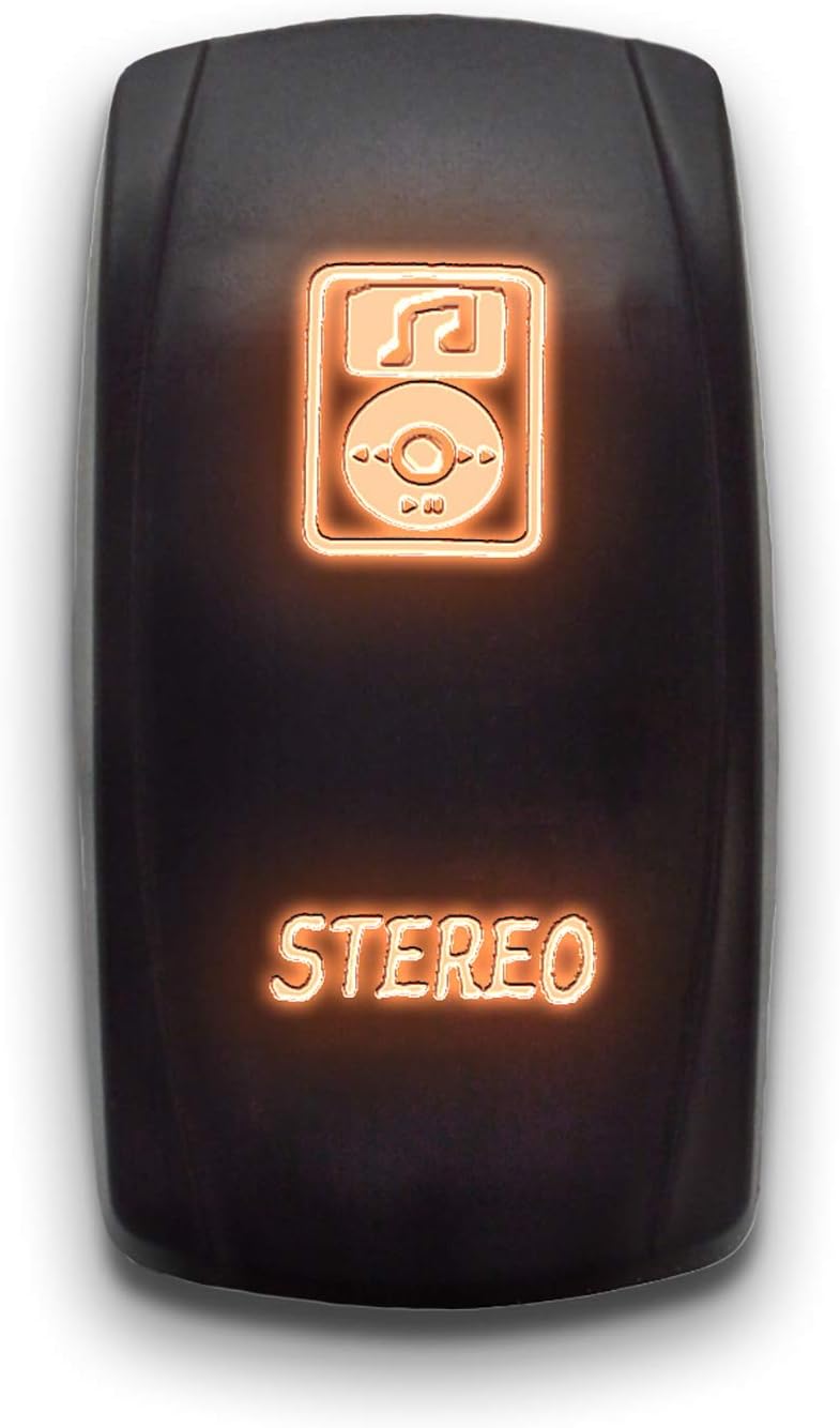 Amazon.com: STEREO - Orange - STARK 5-PIN Laser Etched LED Rocker ...