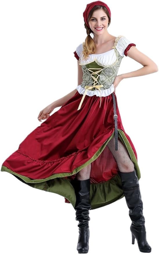 Amazon.com: Honeystore Women's Oktoberfest Halloween German Beer Bar ...