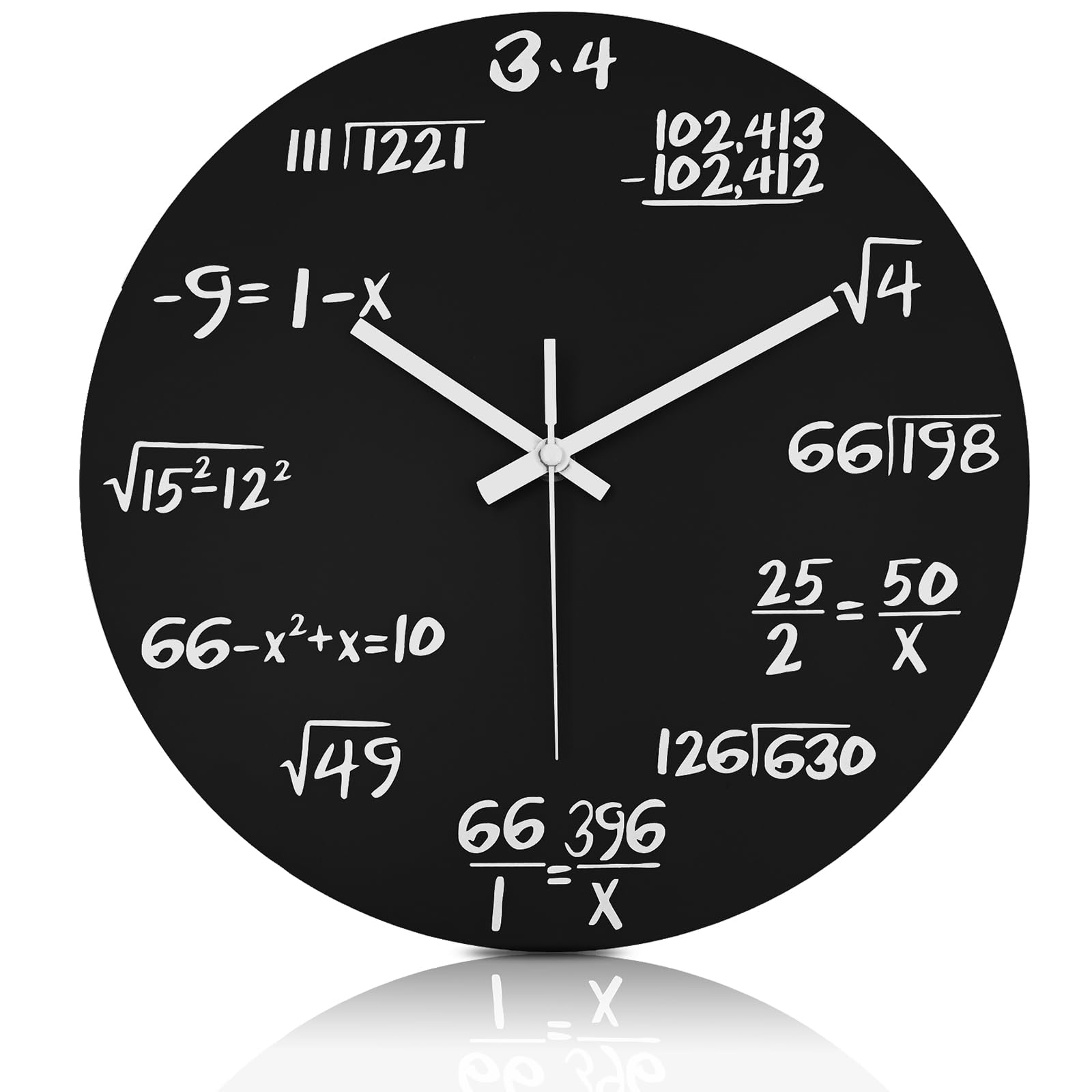 Mua 12 Inch Wood Math Wall Clock with Mathematical Expressions Analog ...