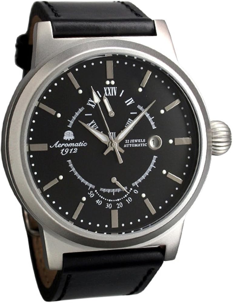 Aeromatic 1912 Aeromatic A1360 – Watch for Men, Leather Strap Black ...