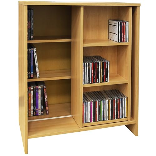 COLUMBUS - Double Door CD DVD Media Storage Cabinet - Oak: Amazon.co.uk ...
