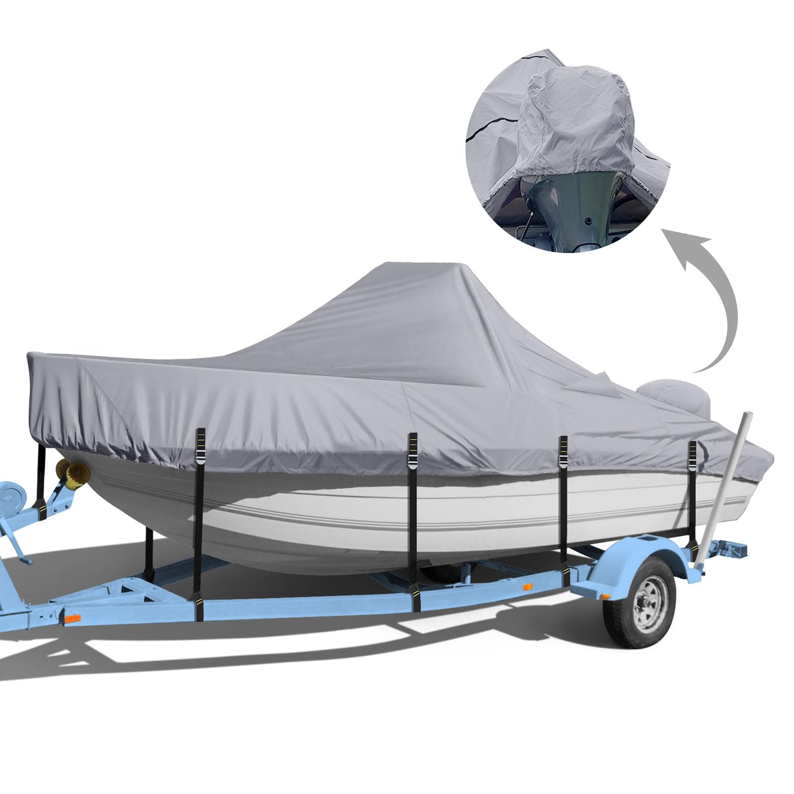 Seapisode Center Console Boat Cover, 900D Heavy Duty Boat Center ...
