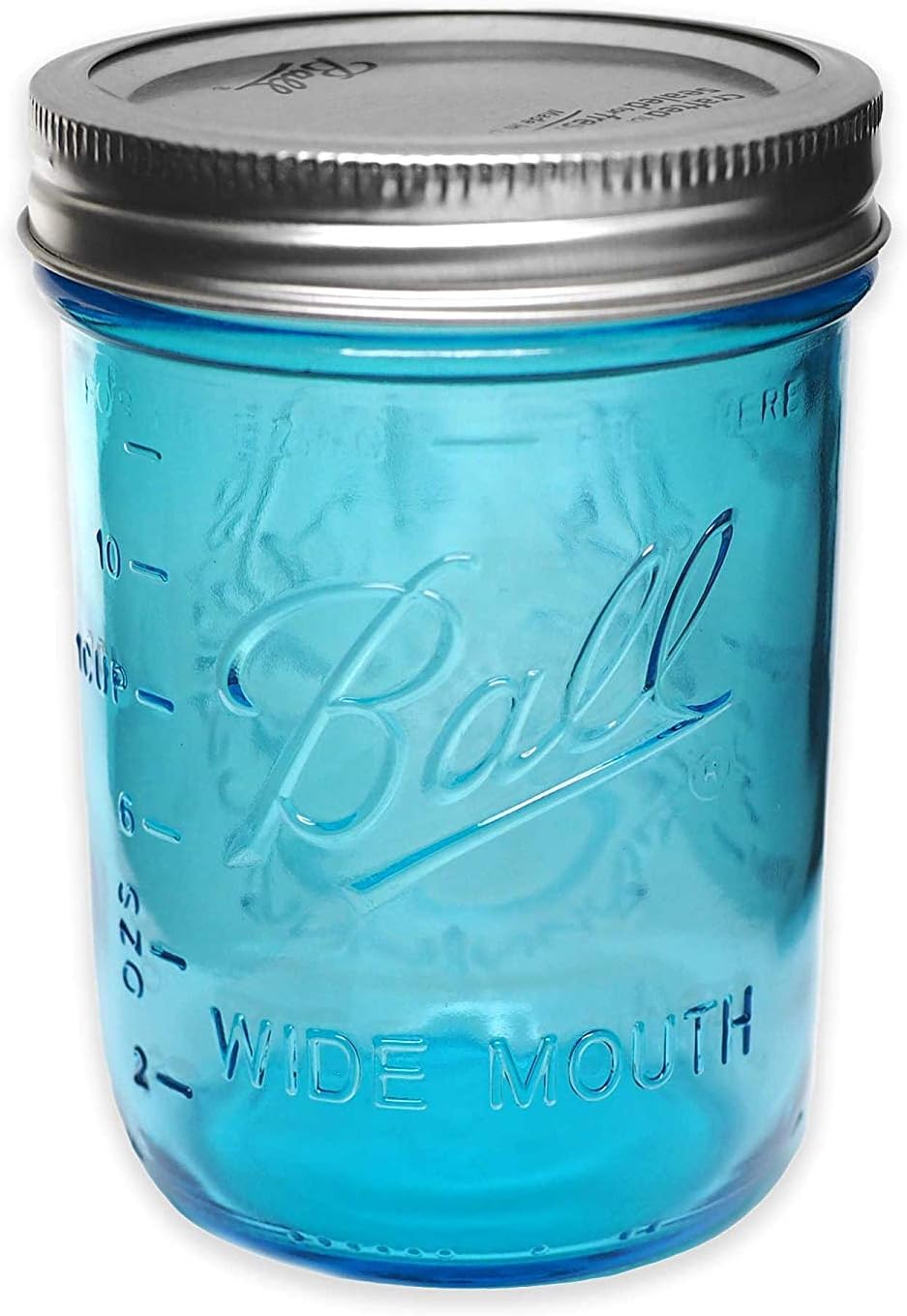 Amazon.com: Ball Mason Jar-16 oz. Aqua Blue Glass Wide Mouth 6 pack ...