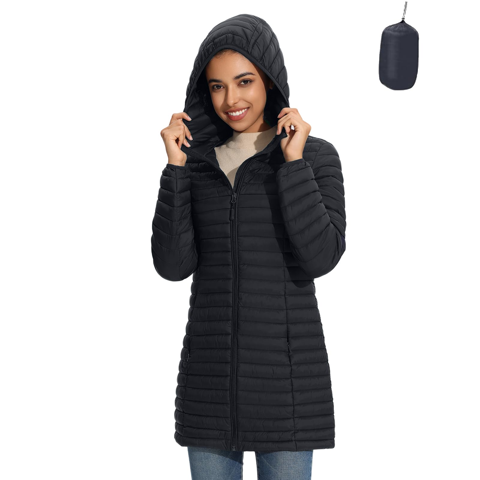 ZMC Packable Women Puffer Coat, Lightweight Puffer Jacket Women Water ...