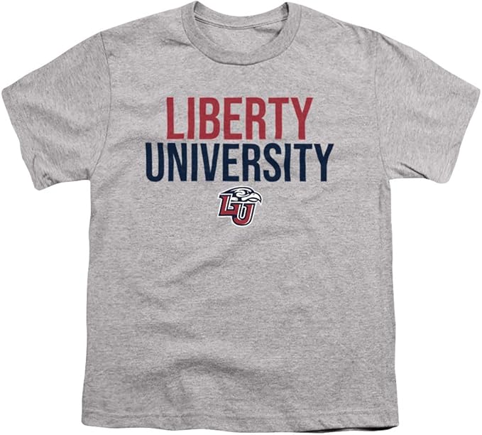 Amazon.com: Liberty University Official Stacked Unisex Youth T Shirt ...