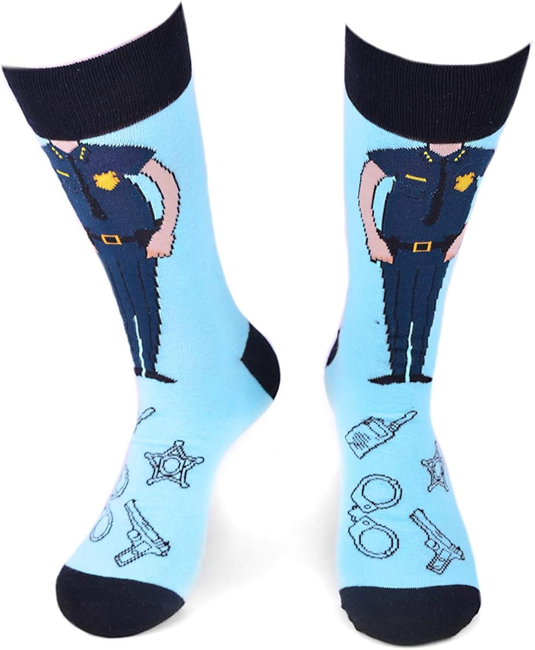 Men's Premium Policeman Police Novelty Crew Dress & Trouser Socks at ...
