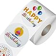 Amazon.com: Happy Birthday Stickers Roll 1.5" Round 500pcs Self ...
