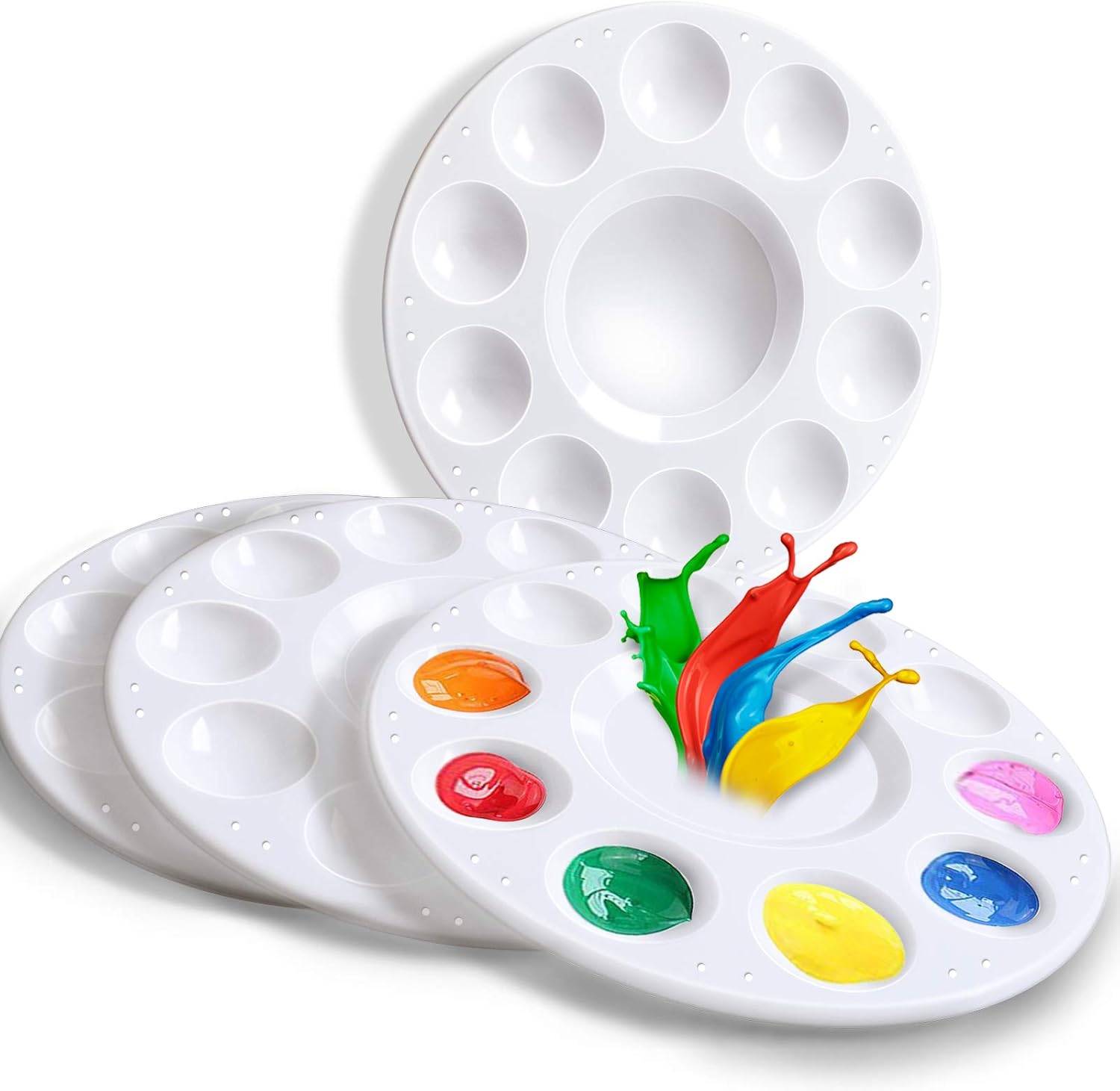 Amazon.com: inifus 4 PCS Paint Tray Pallets for Kids, White Plastic ...