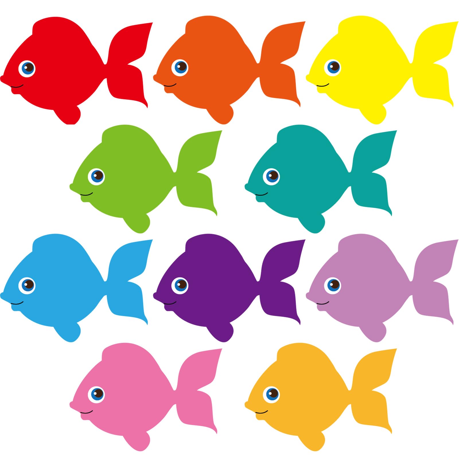 Eaasty 200 Pieces Fish Paper Cutouts Classroom Bulletin Board ...