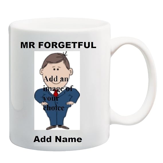 Personalised Mr Forgetful Mug, Add Your Own Mr Men Little Miss Pictures ...