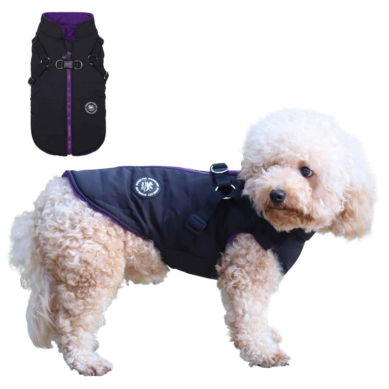 Norbi Dog Coat, Dog Winter Coat with Harness Built in, Dog Jacket ...